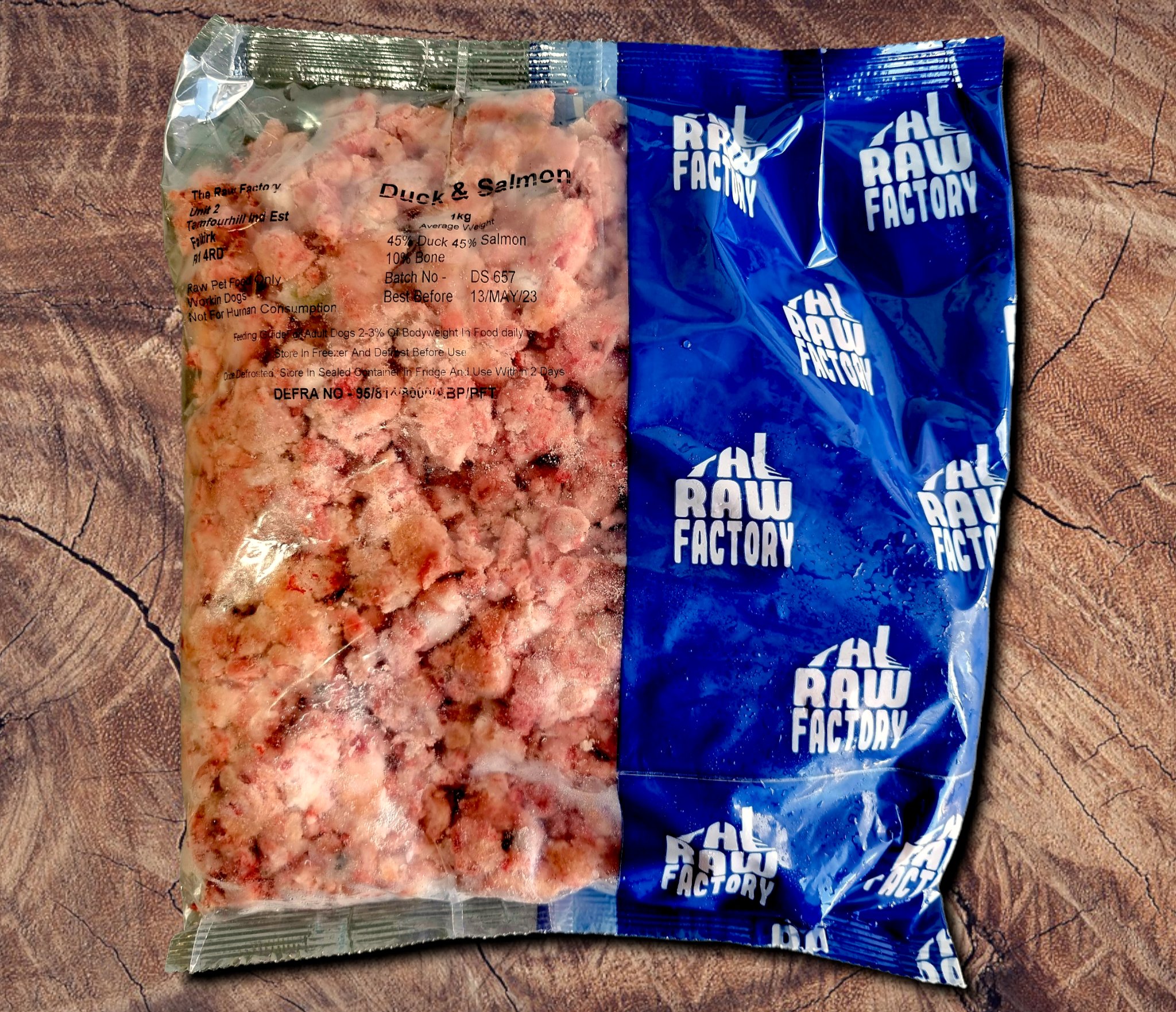 The Raw Factory - Duck & Salmon 8x1kg | Carniraw Ltd