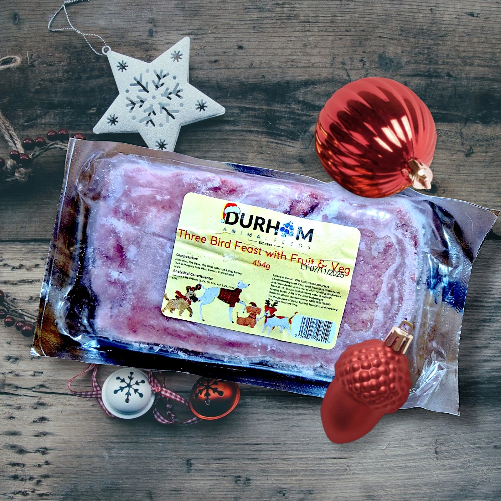 Durham - Three Bird Feast with Fruit & Veg Christmas Special 454g ...